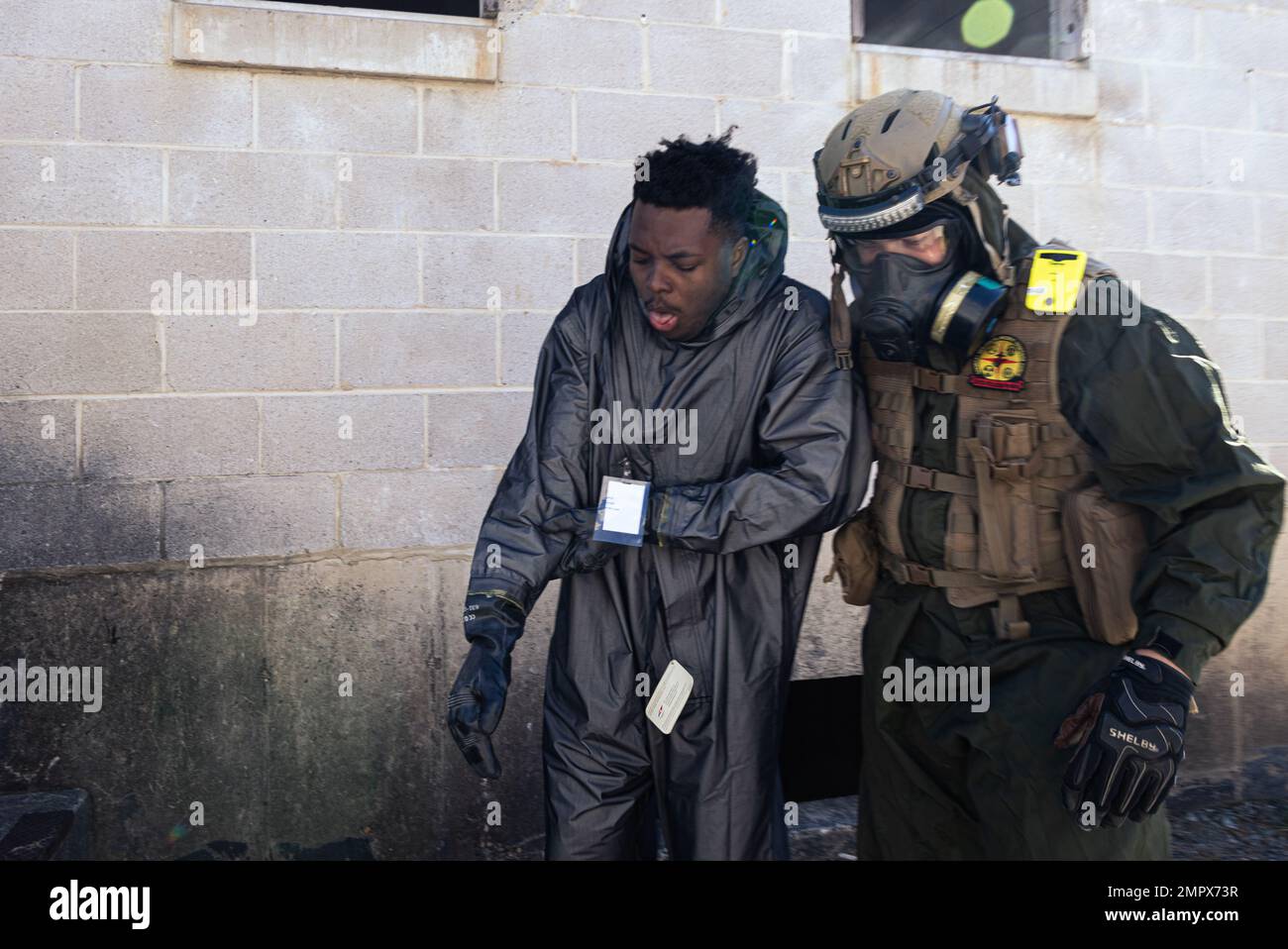 A U.S. Marine with Chemical Biological Incident Response Force (CBIRF ...
