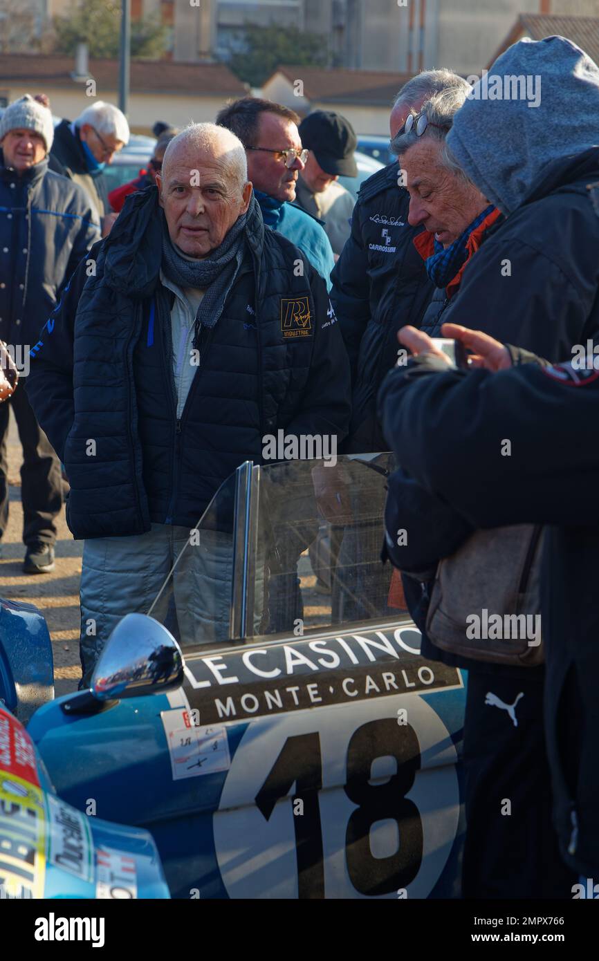 CREST, FRANCE, January 28, 2023 : 82 years olf veteran french rally ...