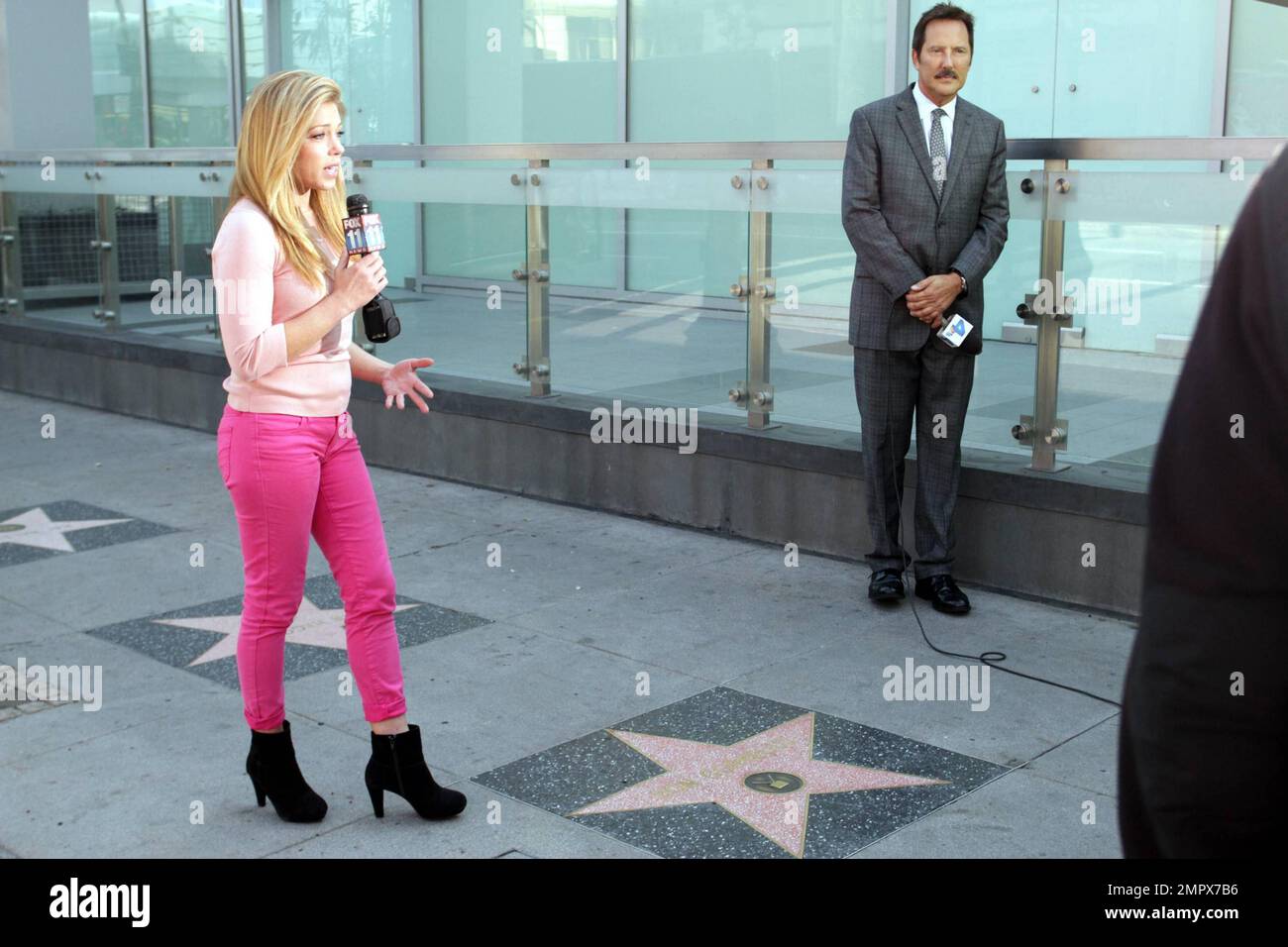 A wreath is placed at the star of the late Don Cornelius on the ...