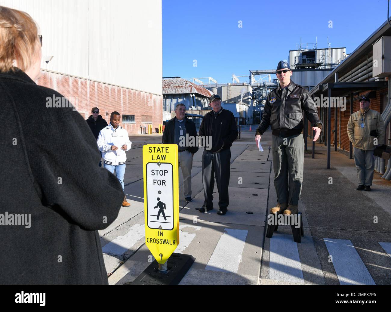 Lt. Col. James Gresham, commander, 716th Test Squadron, welcomes ...