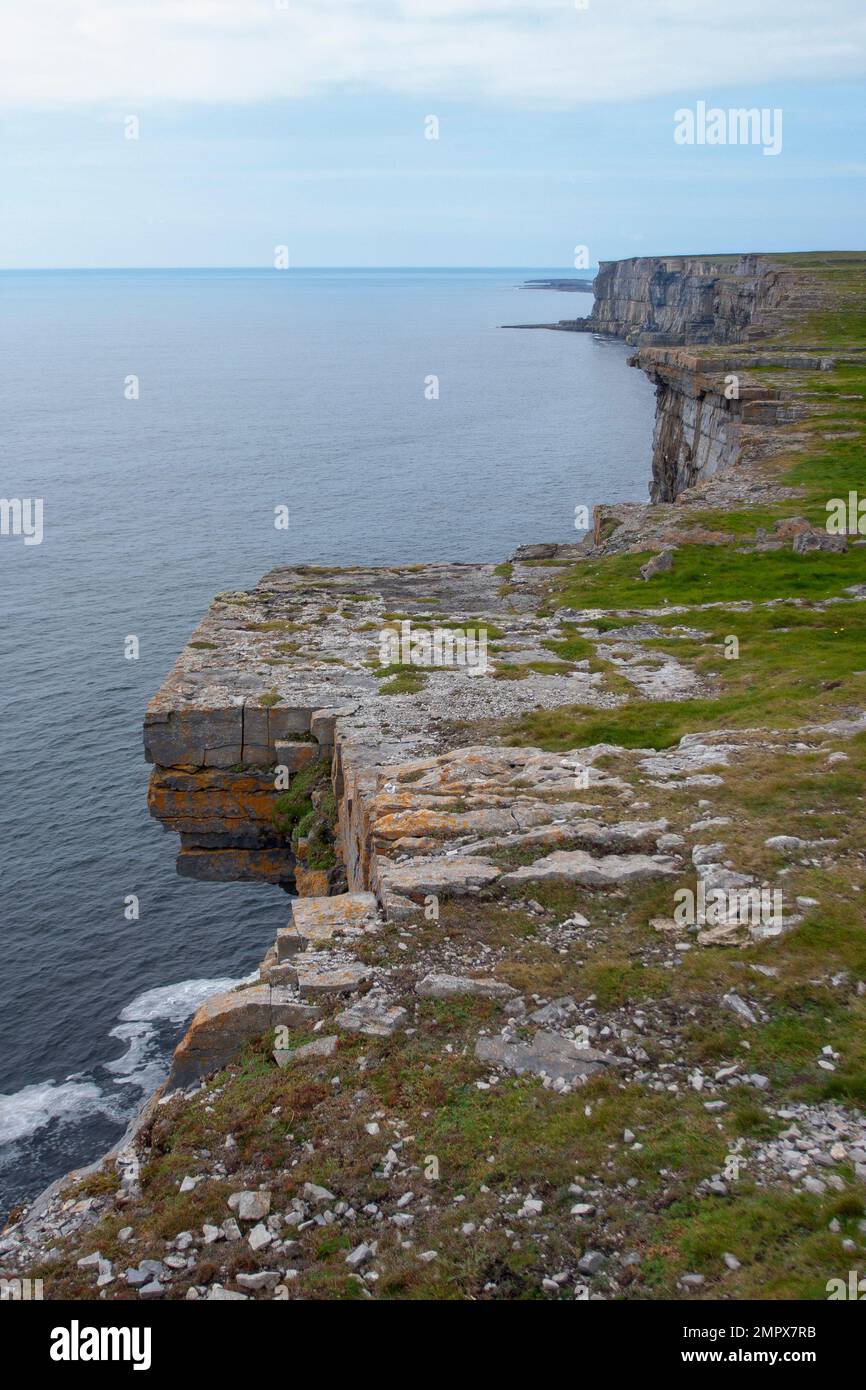 Irish sea cliffs. The sea cliffs on Inishmore Aran Islands County ...