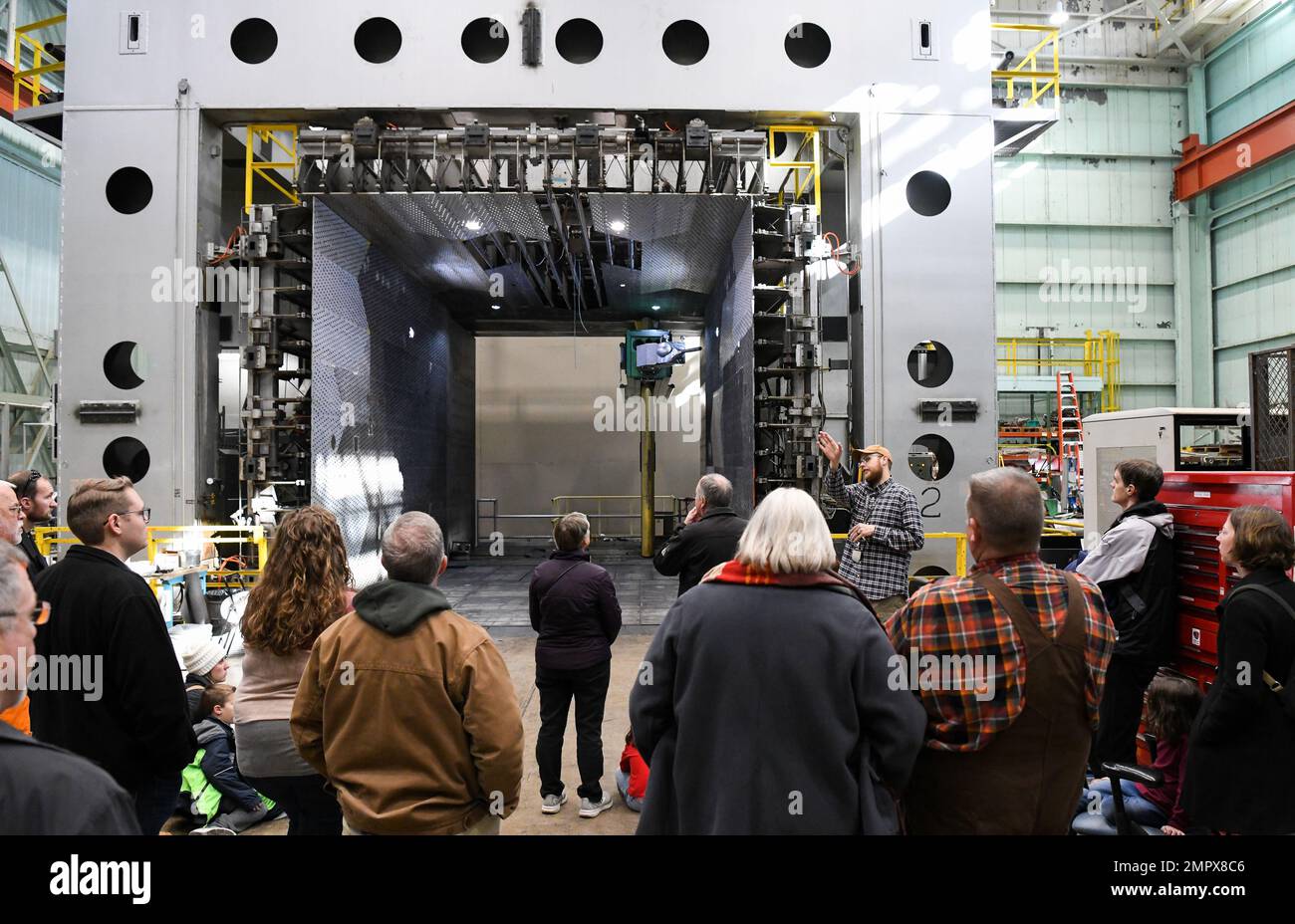 Arnold Engineering Development Complex team member Ben Howell speaks ...