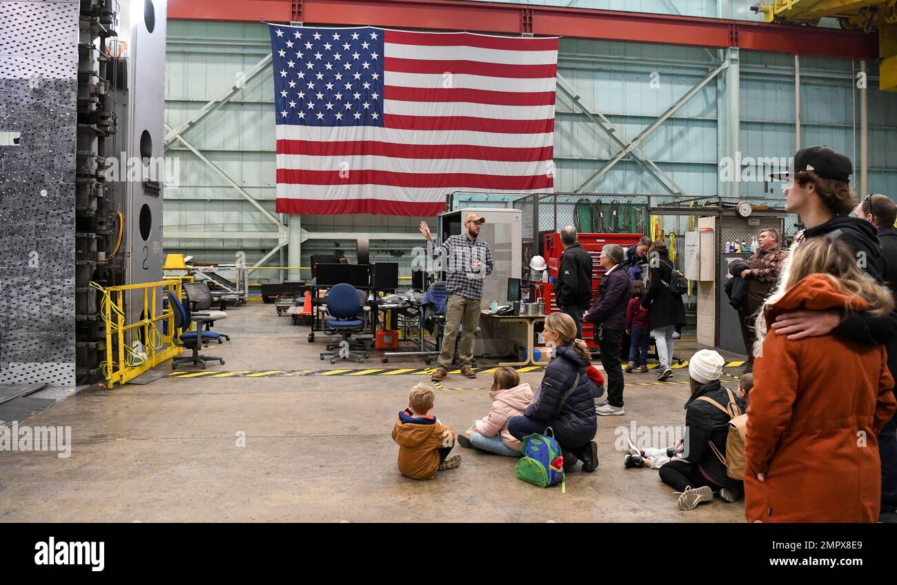 Arnold Engineering Development Complex team member Ben Howell speaks ...