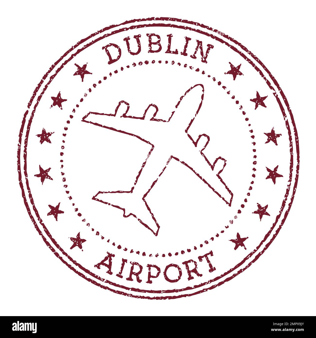 Dublin Airport stamp. Airport of Dublin round logo. Vector illustration ...
