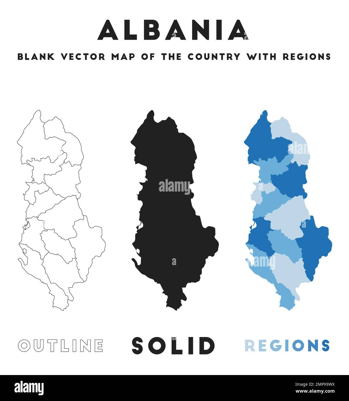 Albania map. Borders of Albania for your infographic. Vector country ...
