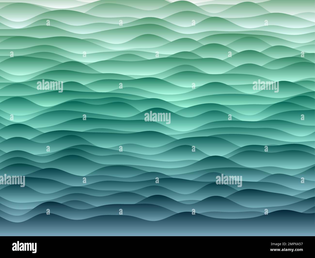 Abstract curves background. Smooth curves with gradients in blue-green colors. Attractive vector ...