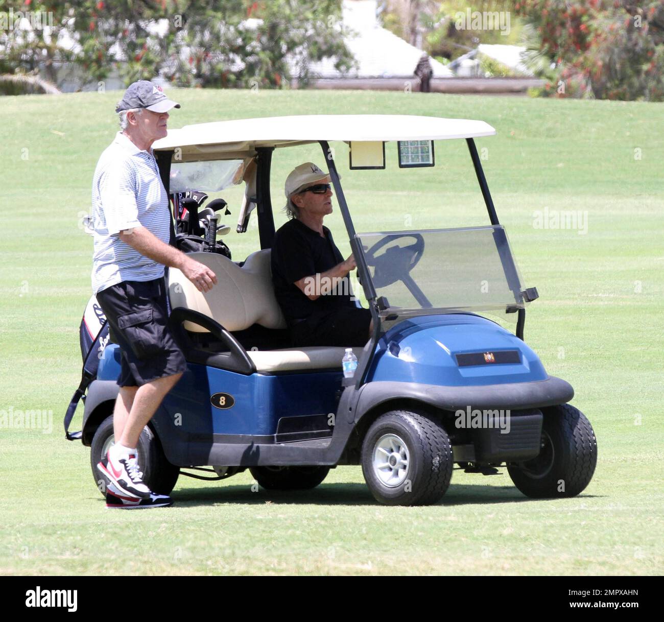 EXCLUSIVE!! Michael Douglas plays a round of golf with Pat Riley and a ...