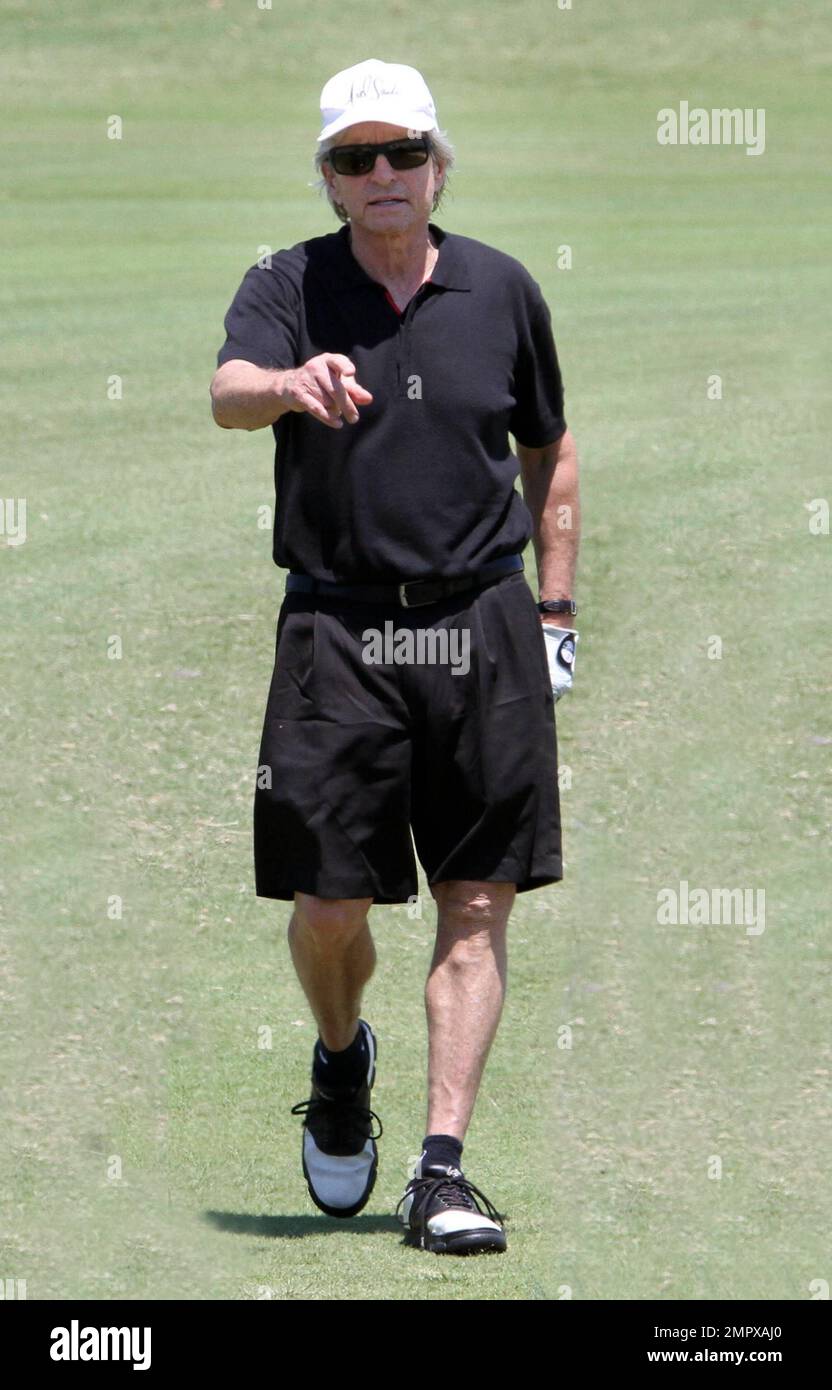 EXCLUSIVE!! Michael Douglas plays a round of golf with Pat Riley and a ...