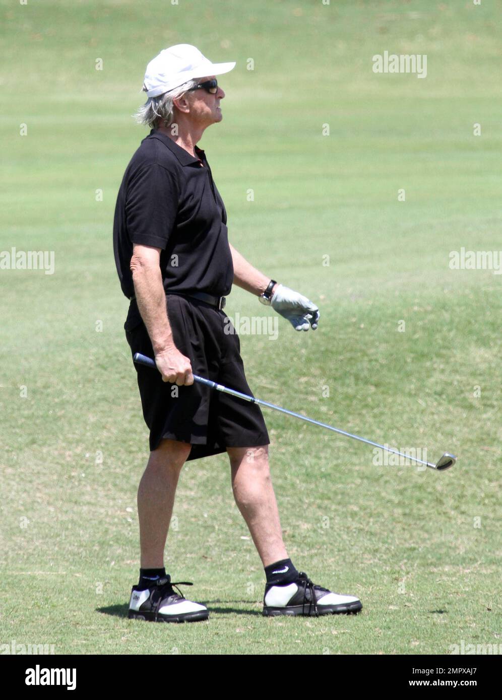 EXCLUSIVE!! Michael Douglas plays a round of golf with Pat Riley and a ...