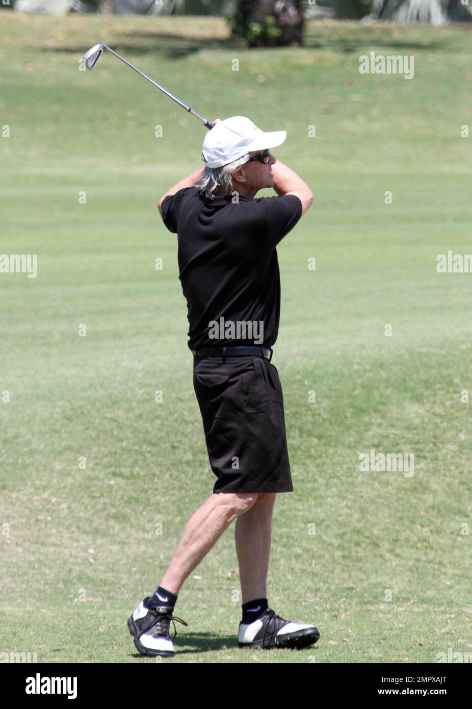 EXCLUSIVE!! Michael Douglas plays a round of golf with Pat Riley and a ...