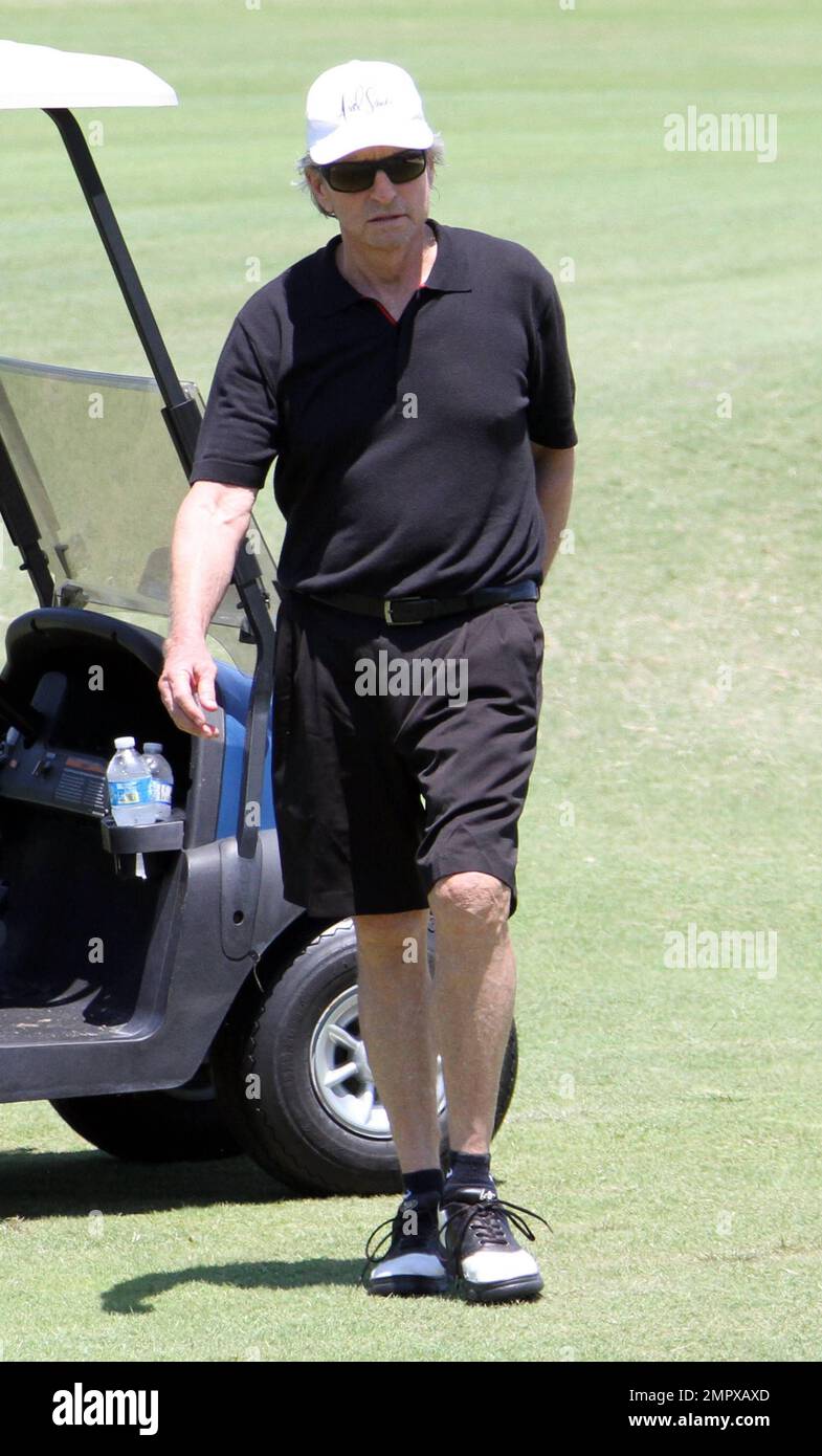 EXCLUSIVE!! Michael Douglas plays a round of golf with Pat Riley and a ...