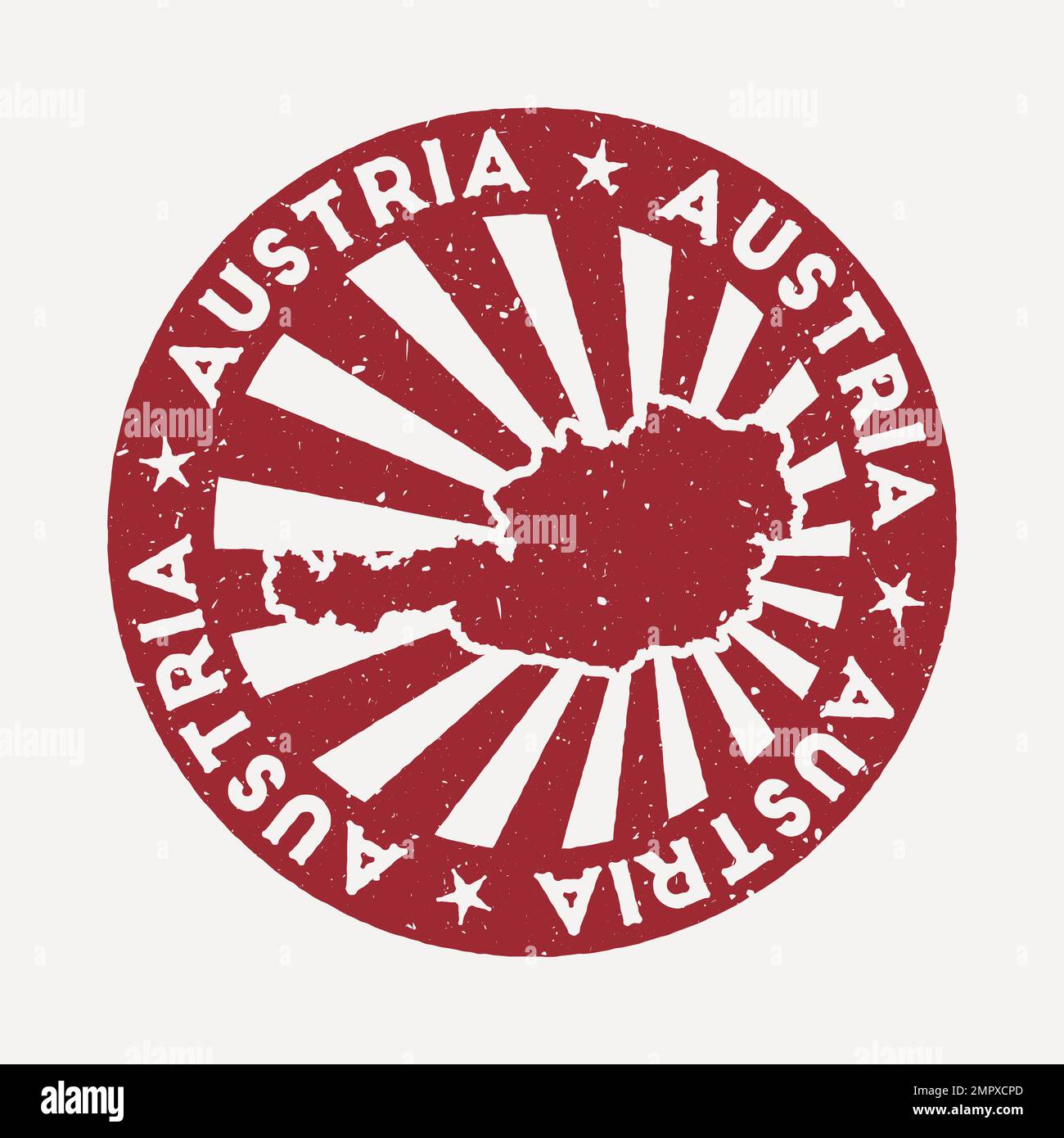 Austria stamp. Travel red rubber stamp with the map of the country ...