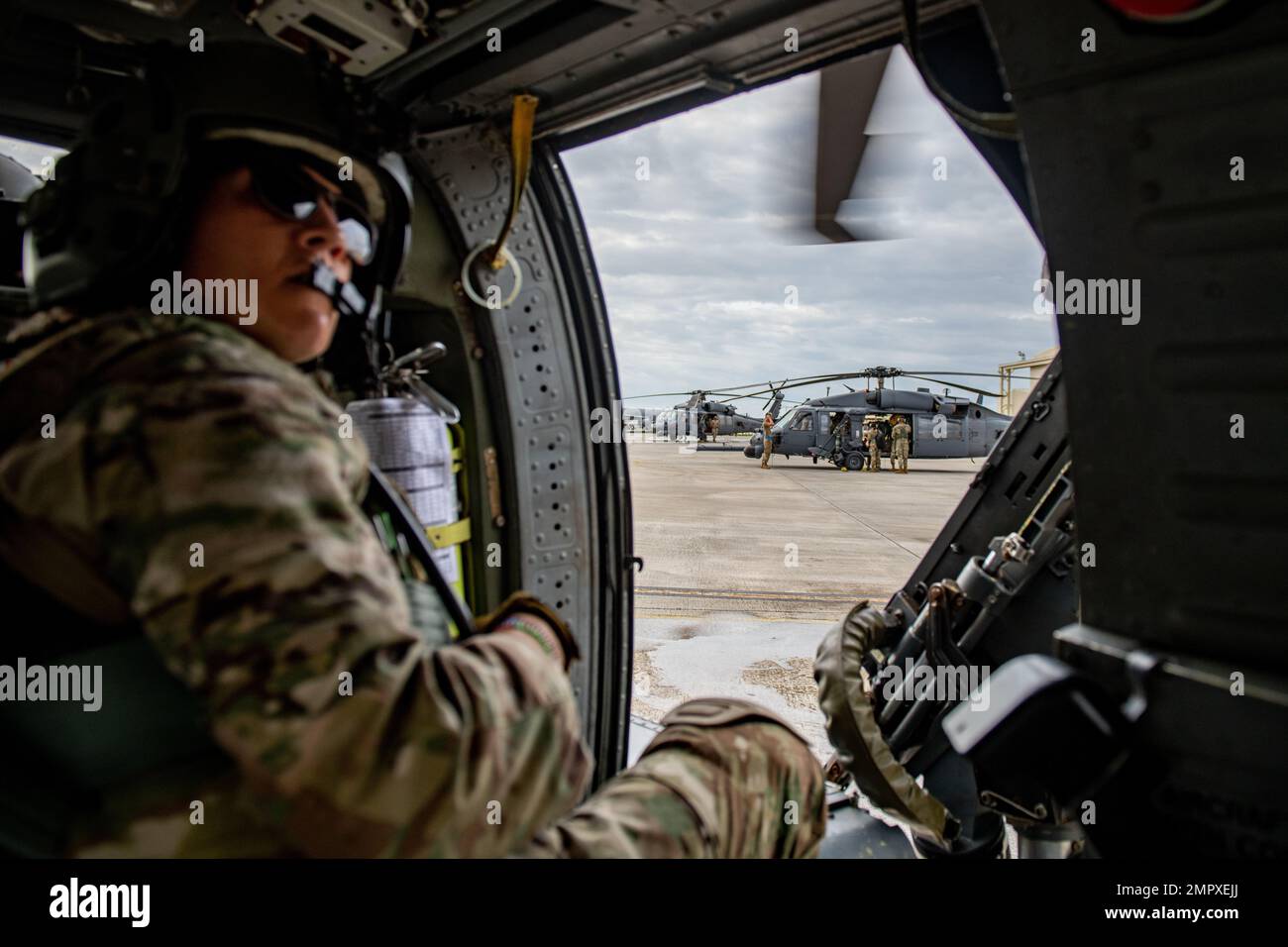 33rd Rescue Squadron HH-60 Pave Hawks prepare to take off for a large ...