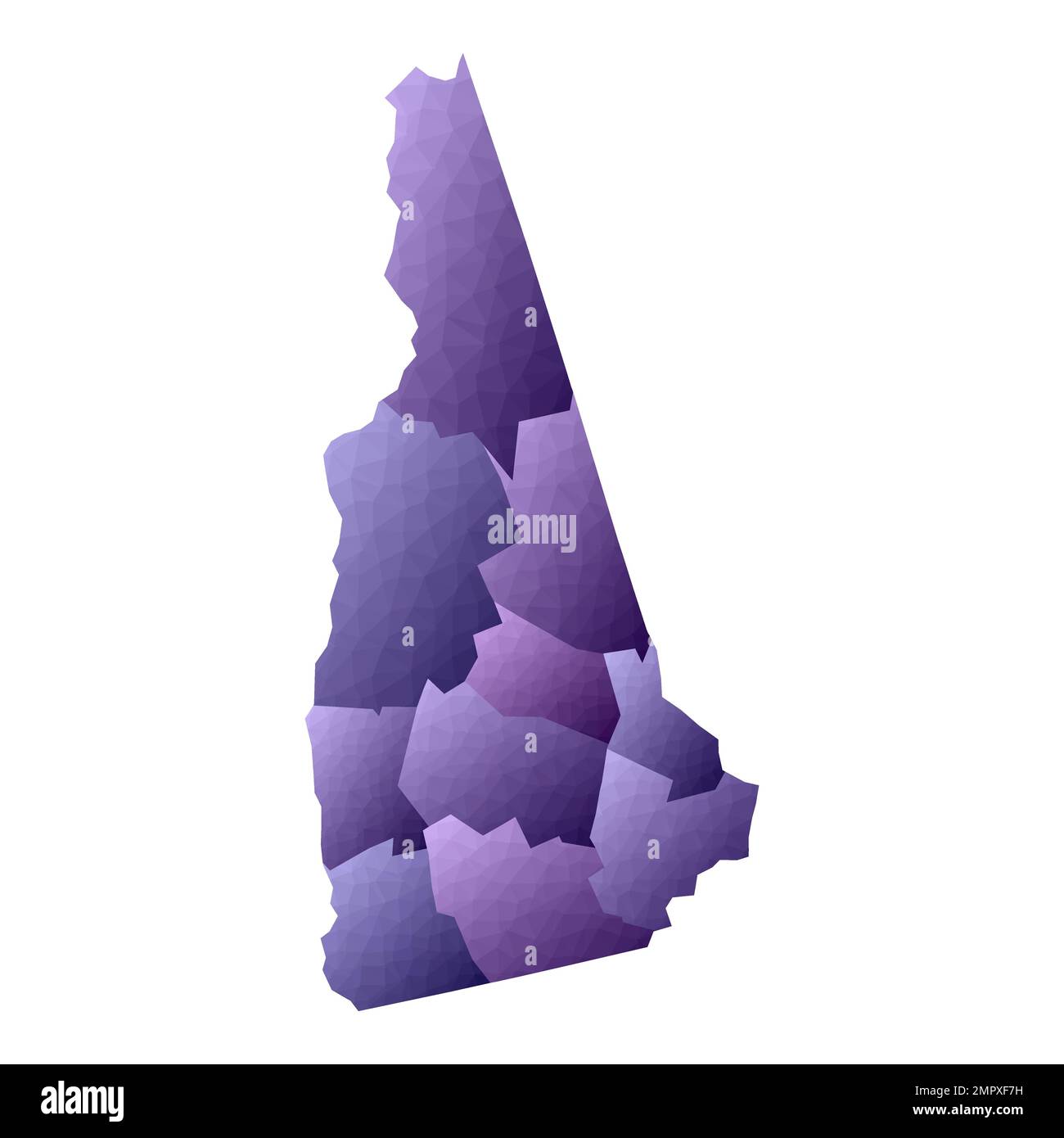 New Hampshire map. Geometric style US state outline with counties ...