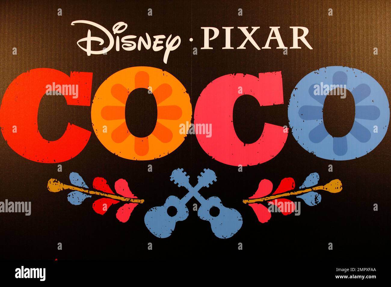 The visual logo at the premiere of Disney Pixar's 'Coco' at Le Grand ...