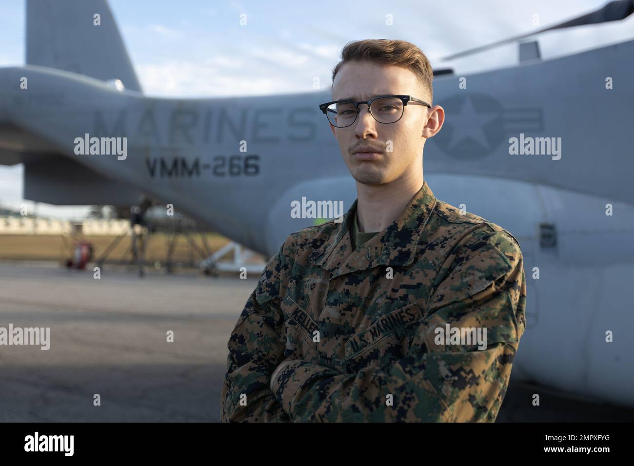 U.S. Marine Corps Lance Cpl. Zachary Keller, an airfield operations ...