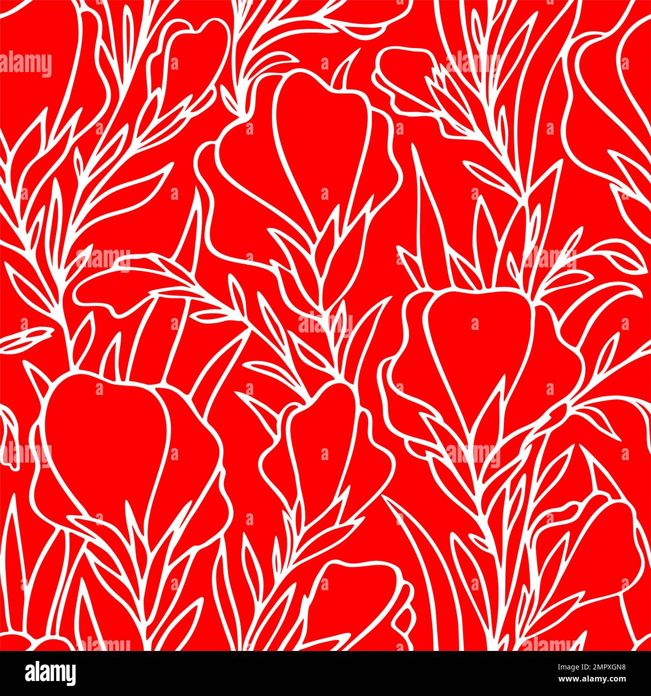 Red And White Floral Pattern