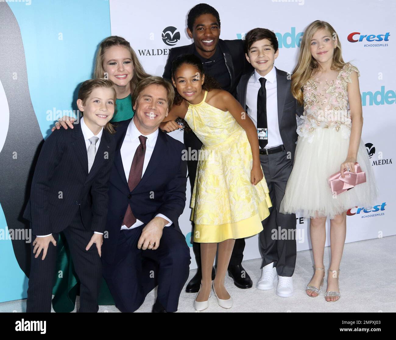 Jacob Tremblay, from left, Izabela Vidovic, director Stephen Chbosky ...