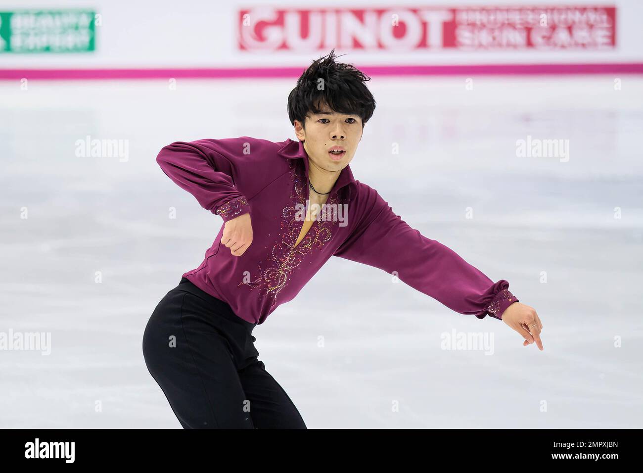 Shun Sato (JPN) performs during the Senior Men - Free Skating of the ...