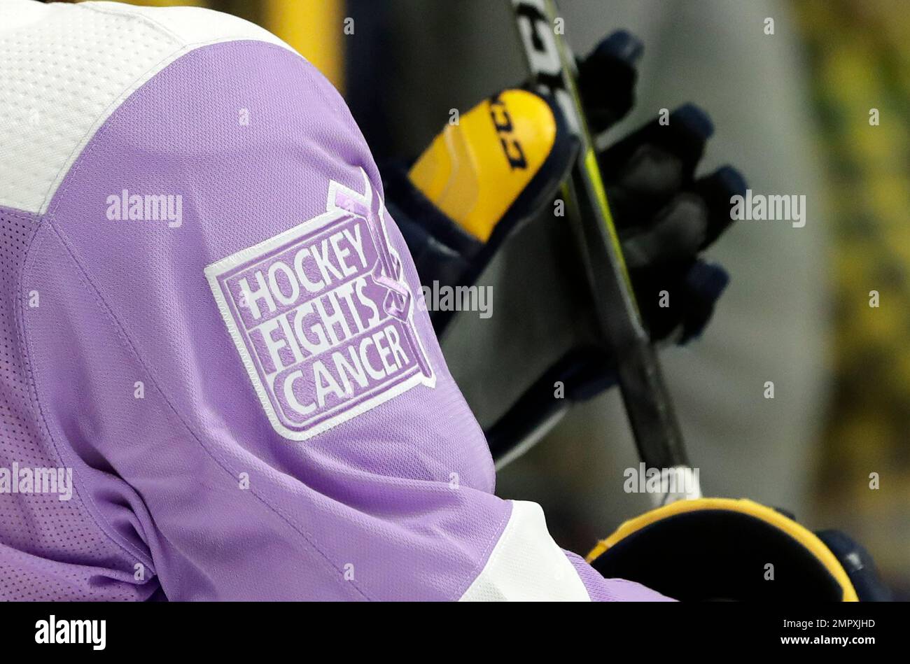 Nashville Predators defenseman Matt Irwin wears a Hockey Fights Cancer ...