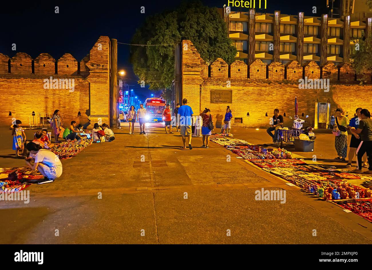 CHIANG MAI, THAILAND - MAY 3, 2019: The small market at the Tha Pae ...