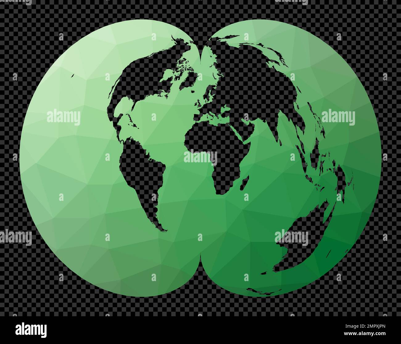 Abstract digital map of the world. Polygonal map of the world on ...