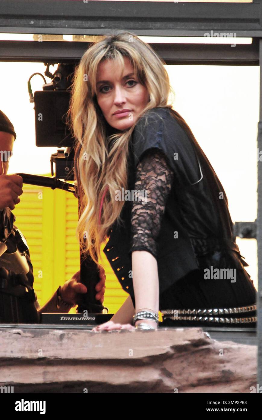 Actress Natascha McElhone is seen on location filming scenes for an ...