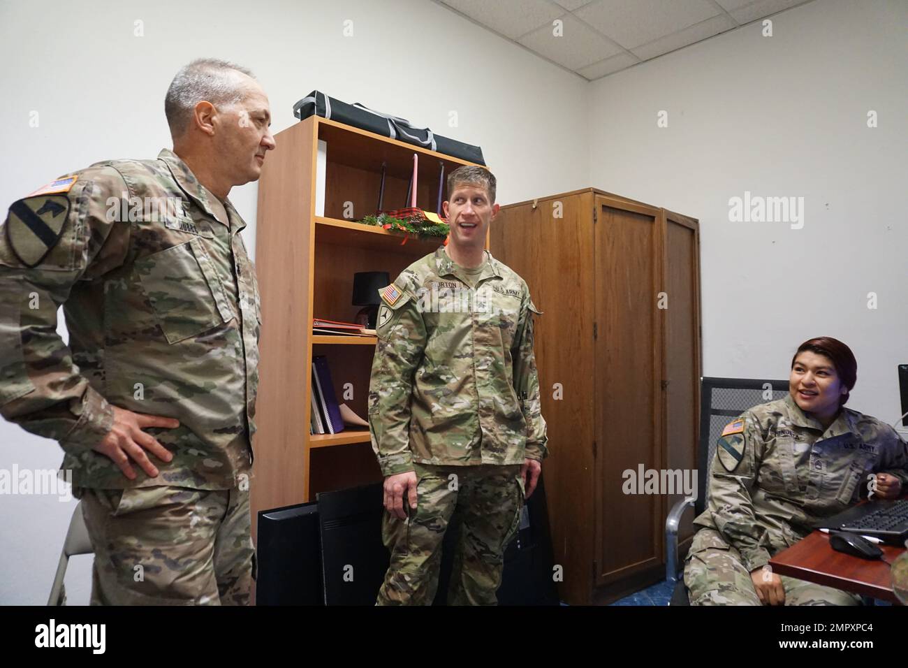 U.S. Army Garrison Italy’s Chaplain, Lt. Col. John Hubbs listens to Sgt ...