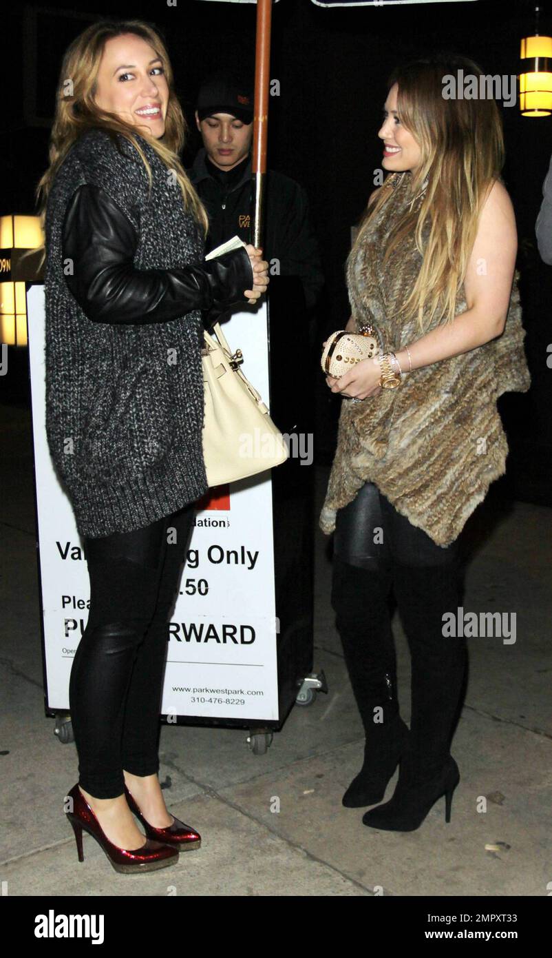 Hilary Duff and sister Haylie Duff arrive at the premiere of "Peach ...