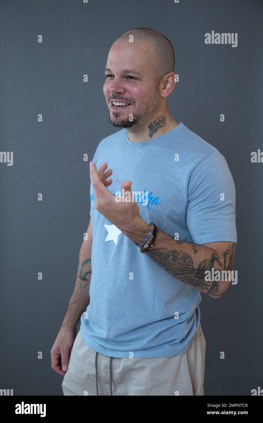 In this Nov. 9, 2017 file photo, Puerto Rican rapper Residente, founder ...