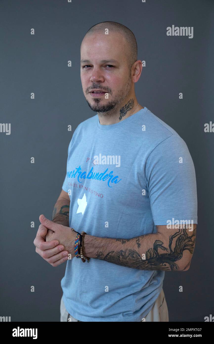 In this Nov. 9, 2017 file photo, Puerto Rican rapper Residente, founder ...