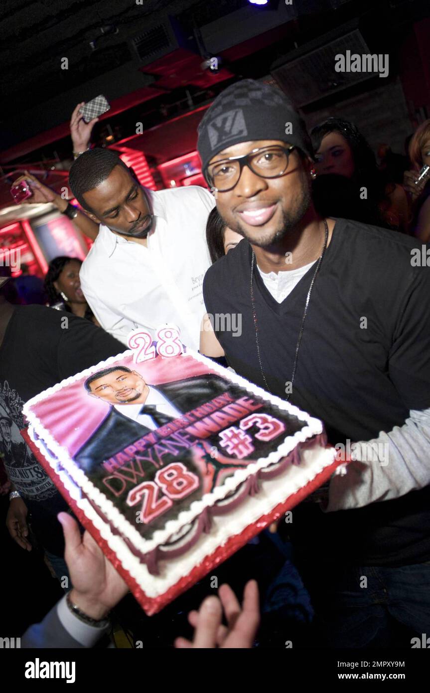 Basketball player Dwyane Wade celebrates at his 28th birthday party at ...