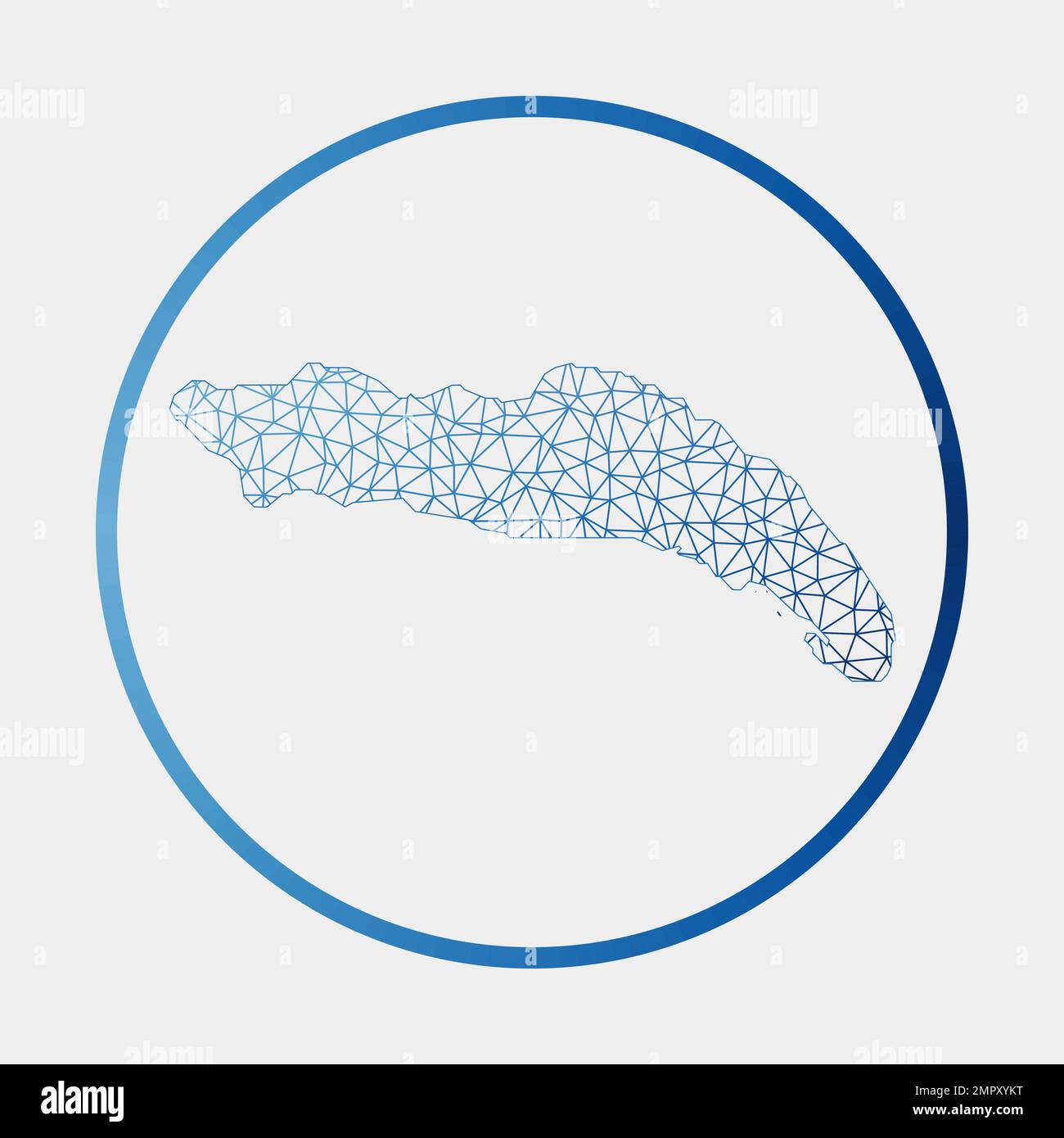 Anegada icon. Network map of the island. Round Anegada sign with ...