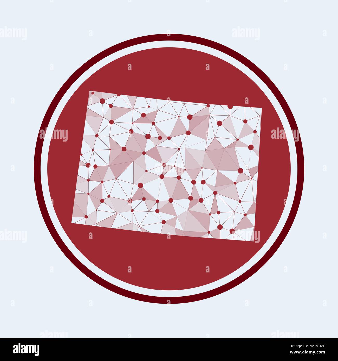 Colorado icon. Trendy tech logo of the US state. Geometric mesh round ...