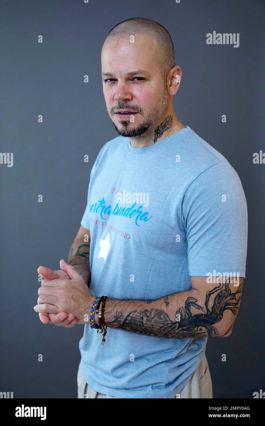 In this Nov. 9, 2017 file photo, Puerto Rican rapper Residente, founder ...