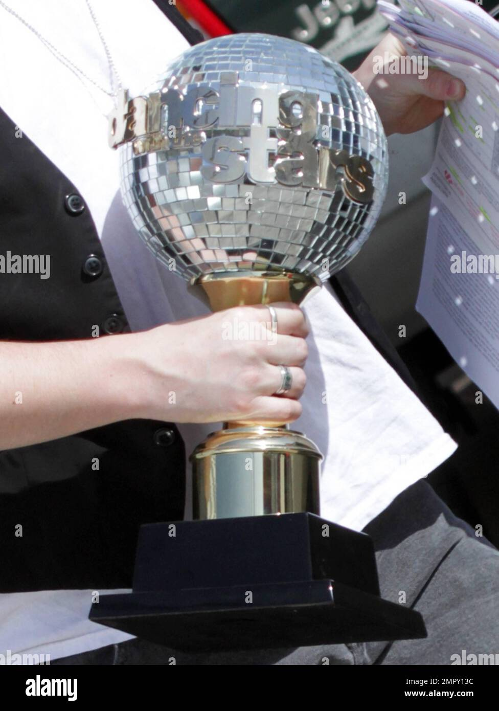 The coveted "Dancing With The Stars" mirror ball trophy arrives at the ...