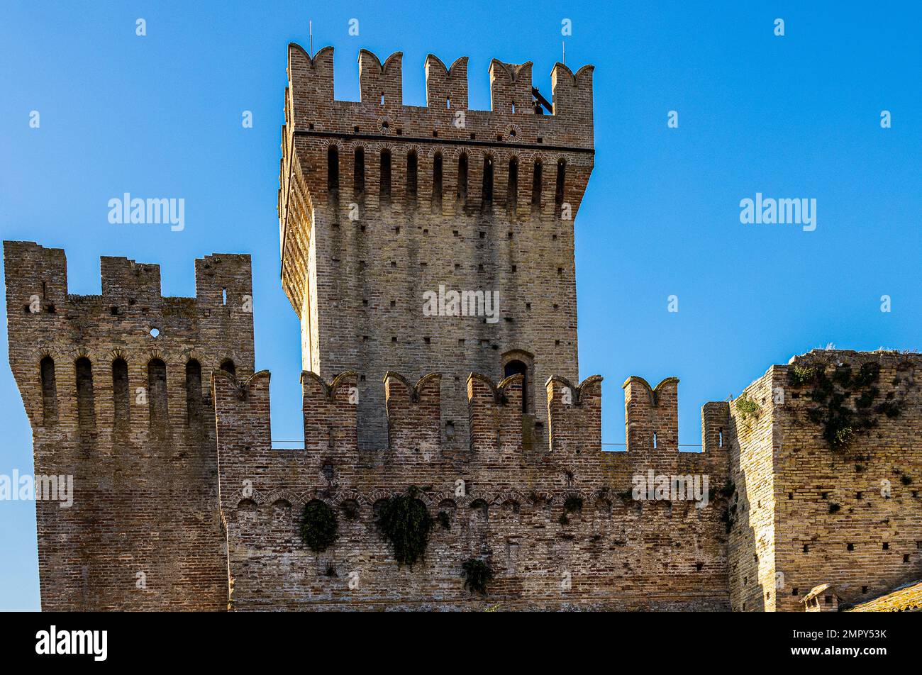 Italy Marche Offagna the fortress - Towers Stock Photo - Alamy