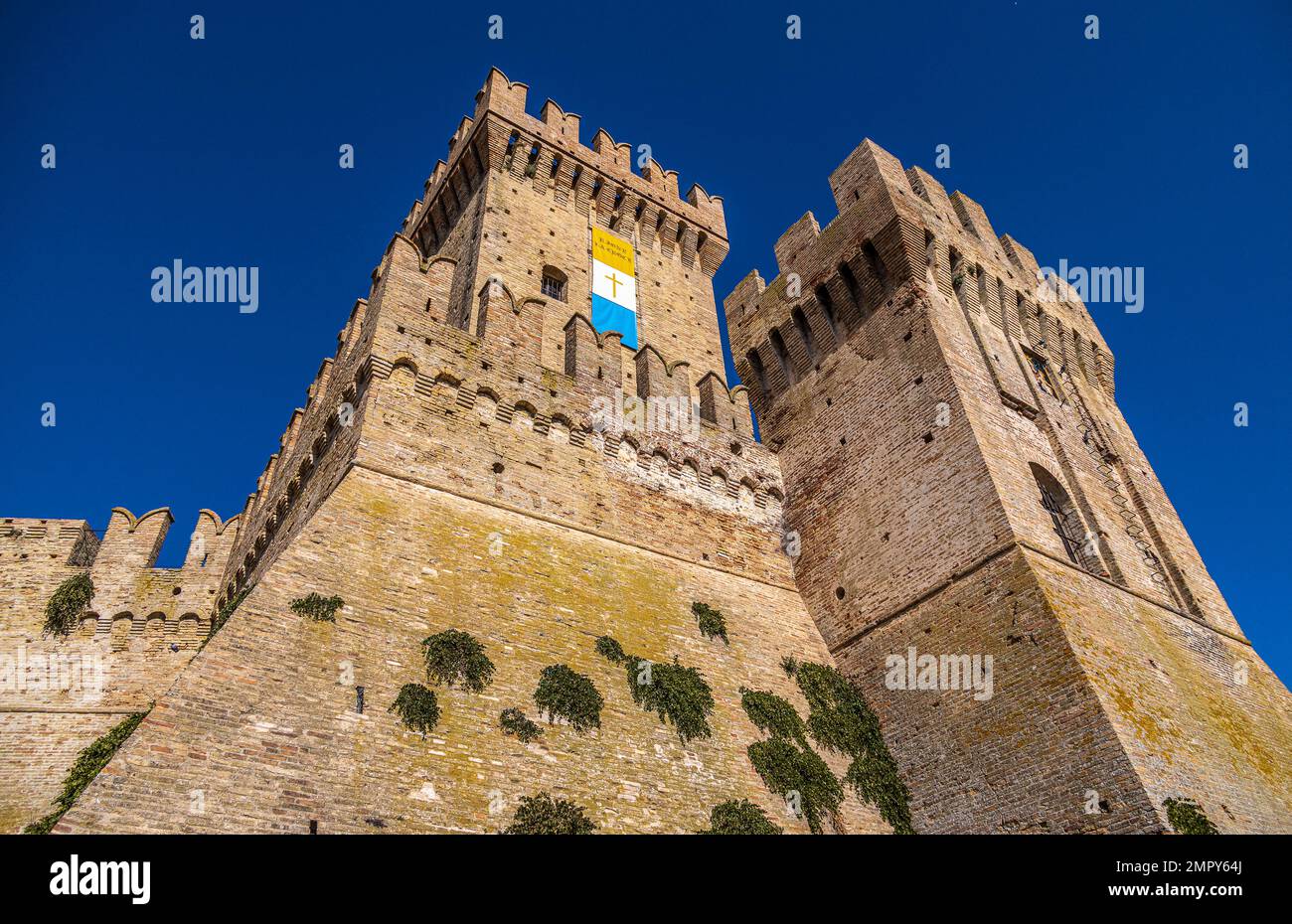 Italy Marche Offagna the fortress - Towers Stock Photo - Alamy