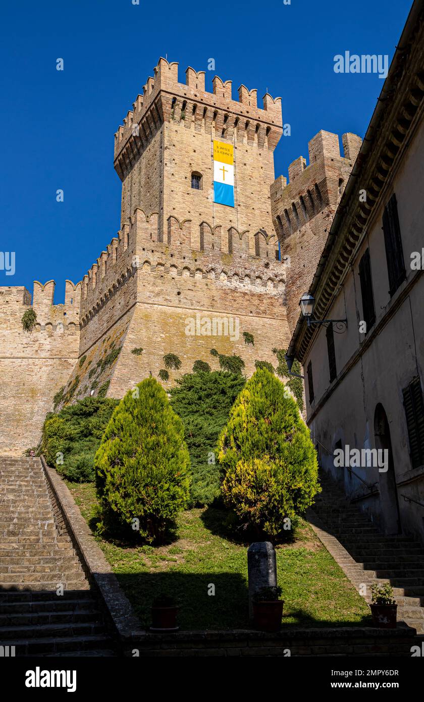 Italy Marche Offagna the fortress - Towers Stock Photo - Alamy