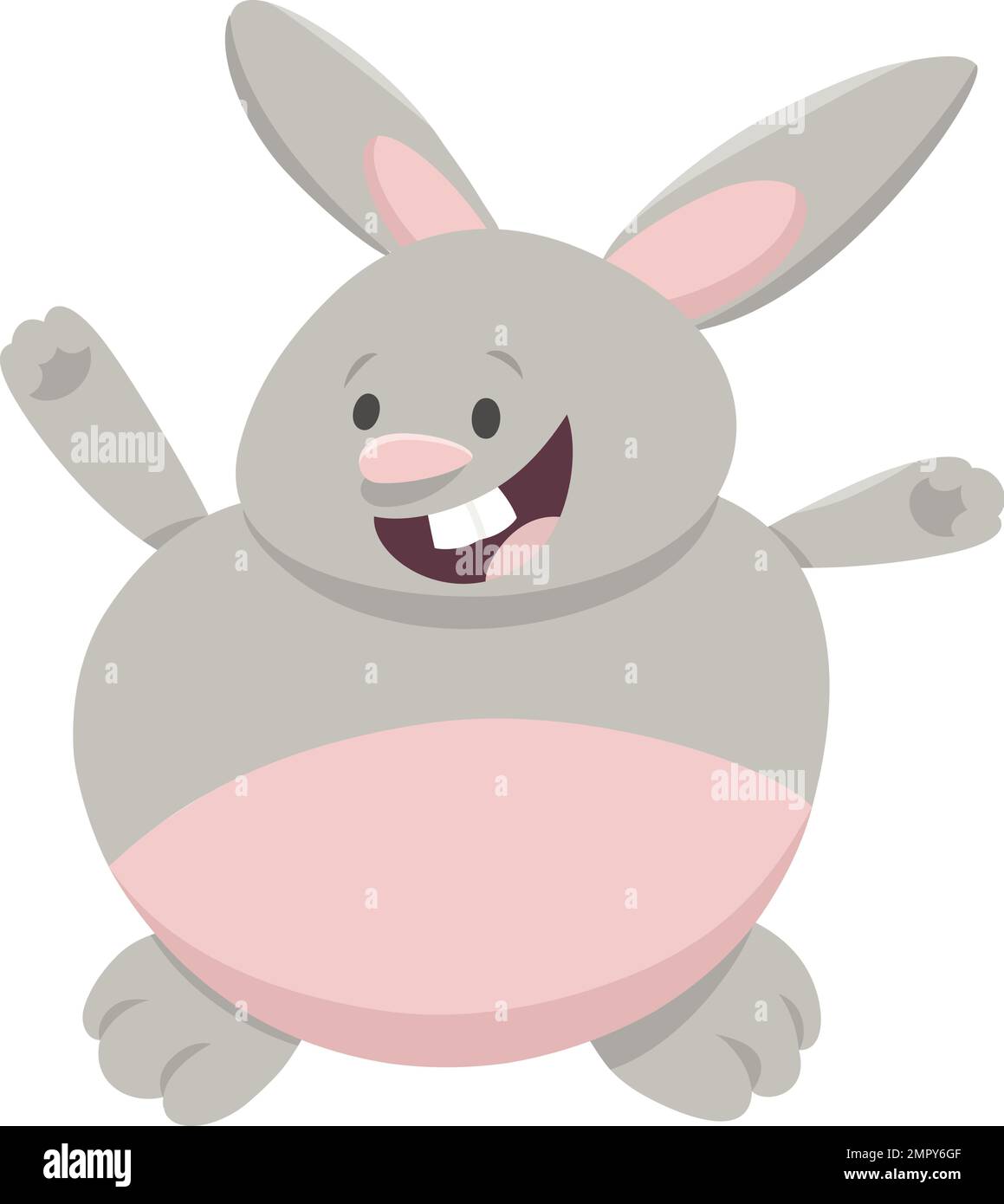 Cartoon illustration of happy rabbit comic animal character Stock ...