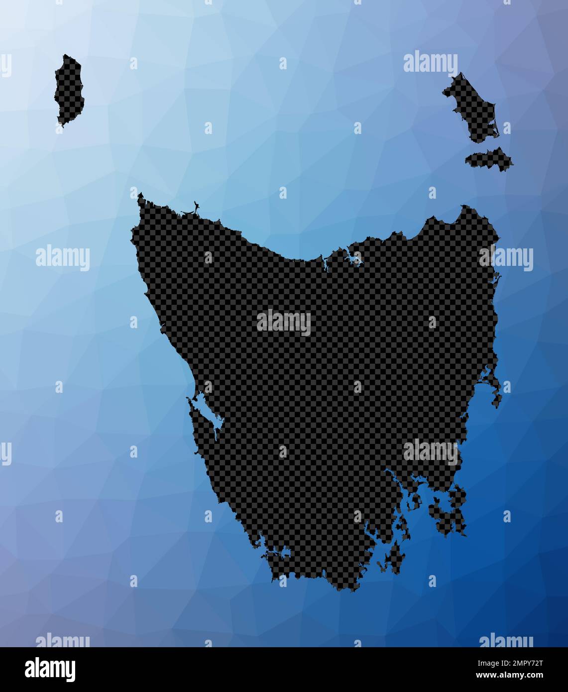 Tasmania geometric map. Stencil shape of Tasmania in low poly style ...
