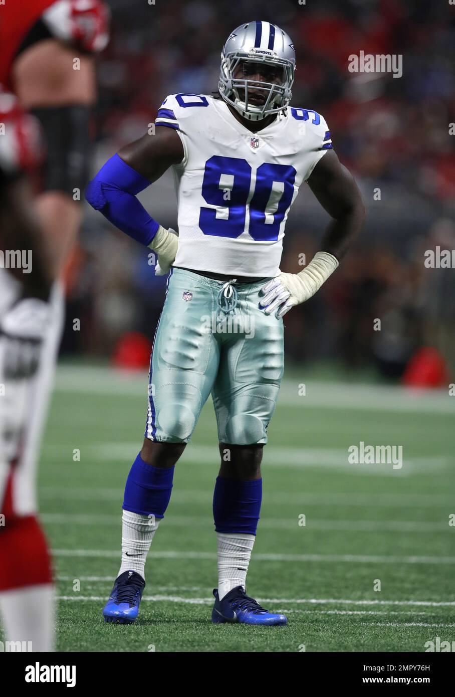 Dallas Cowboys defensive end DeMarcus Lawrence (90) lines up against ...