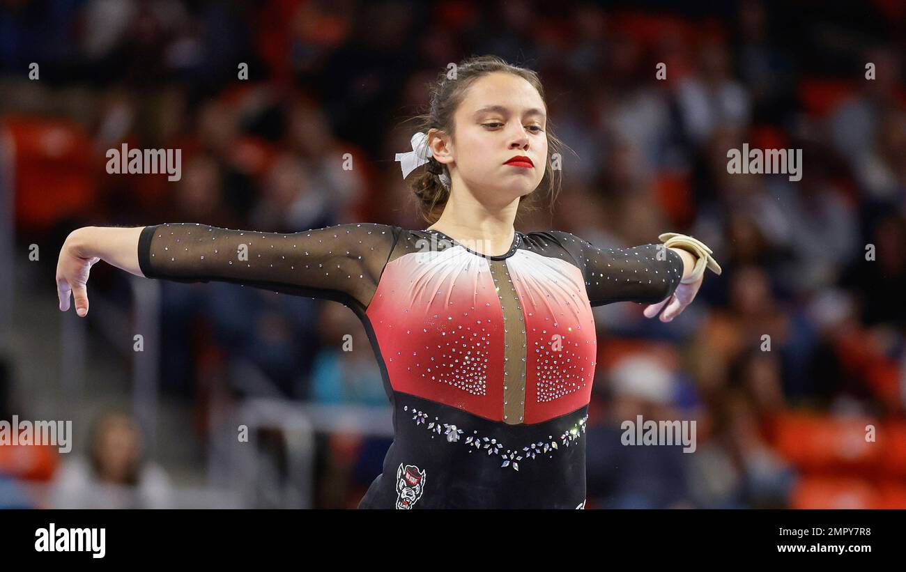 North Carolina State's Chloe Negrete competes on the balance beam ...