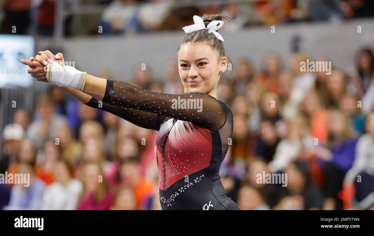 North Carolina State's Emily Shepard competes on the floor during an ...