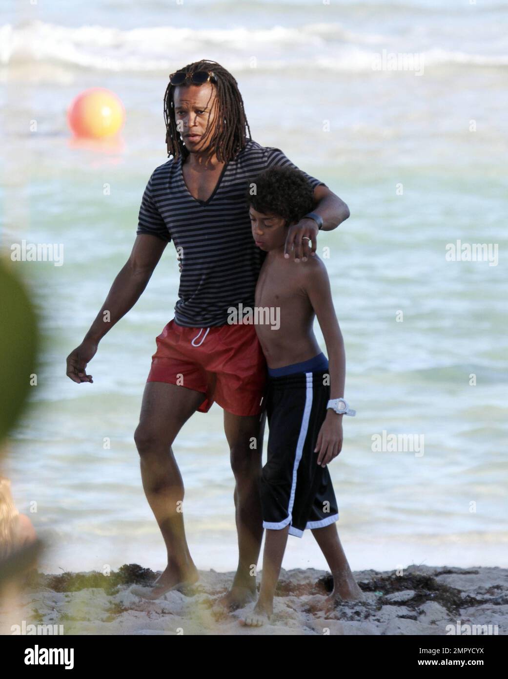 Ex Dutch soccer player Edgar Davids spends a day on the beach after ...