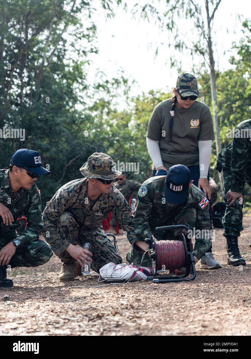U.S. Marine Corps Gunnery Sgt. Mitchell Hartman, an Explosive Ordnance ...