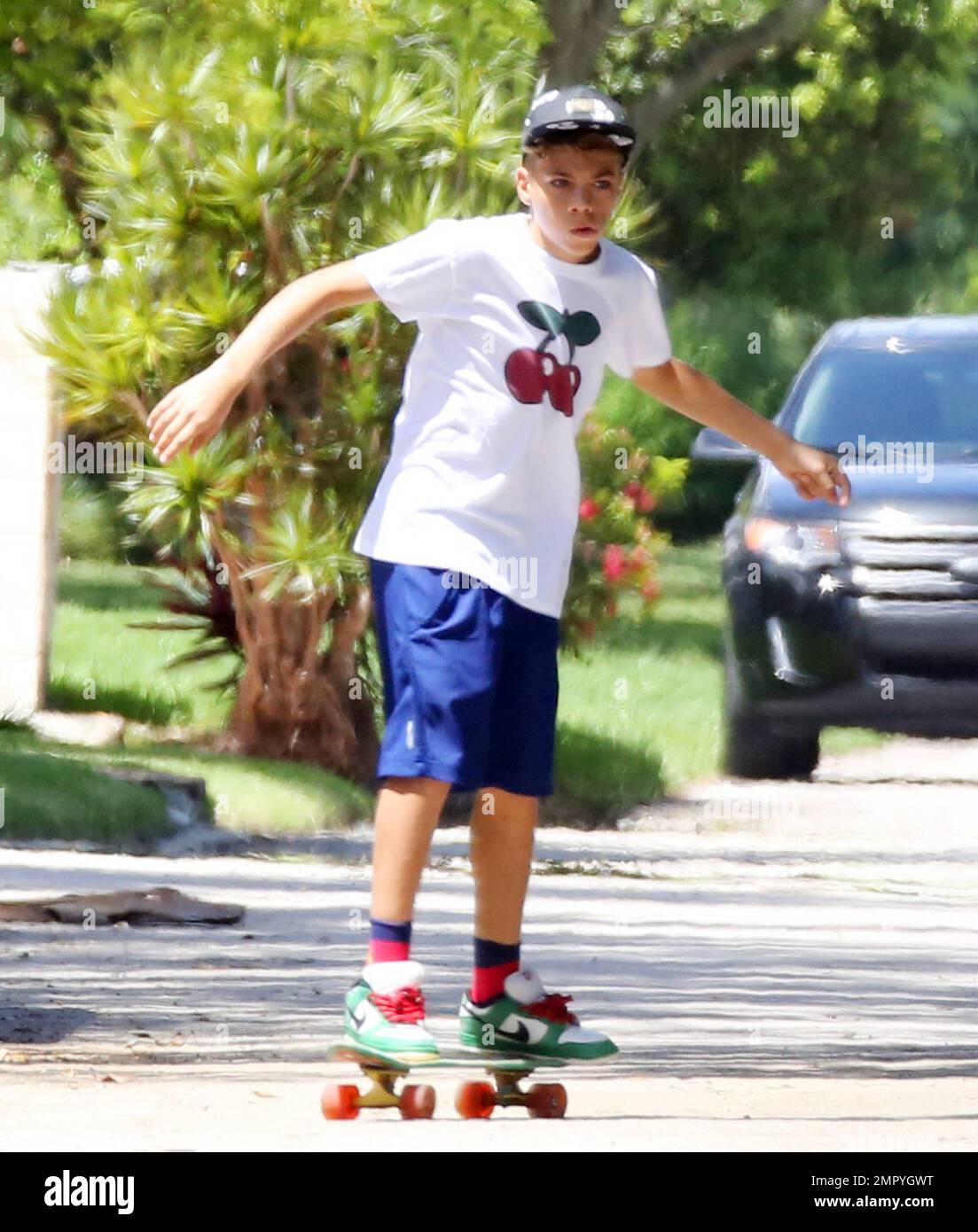 EXCLUSIVE!! Elias Becker, son of tennis legend Boris Becker, shows off ...