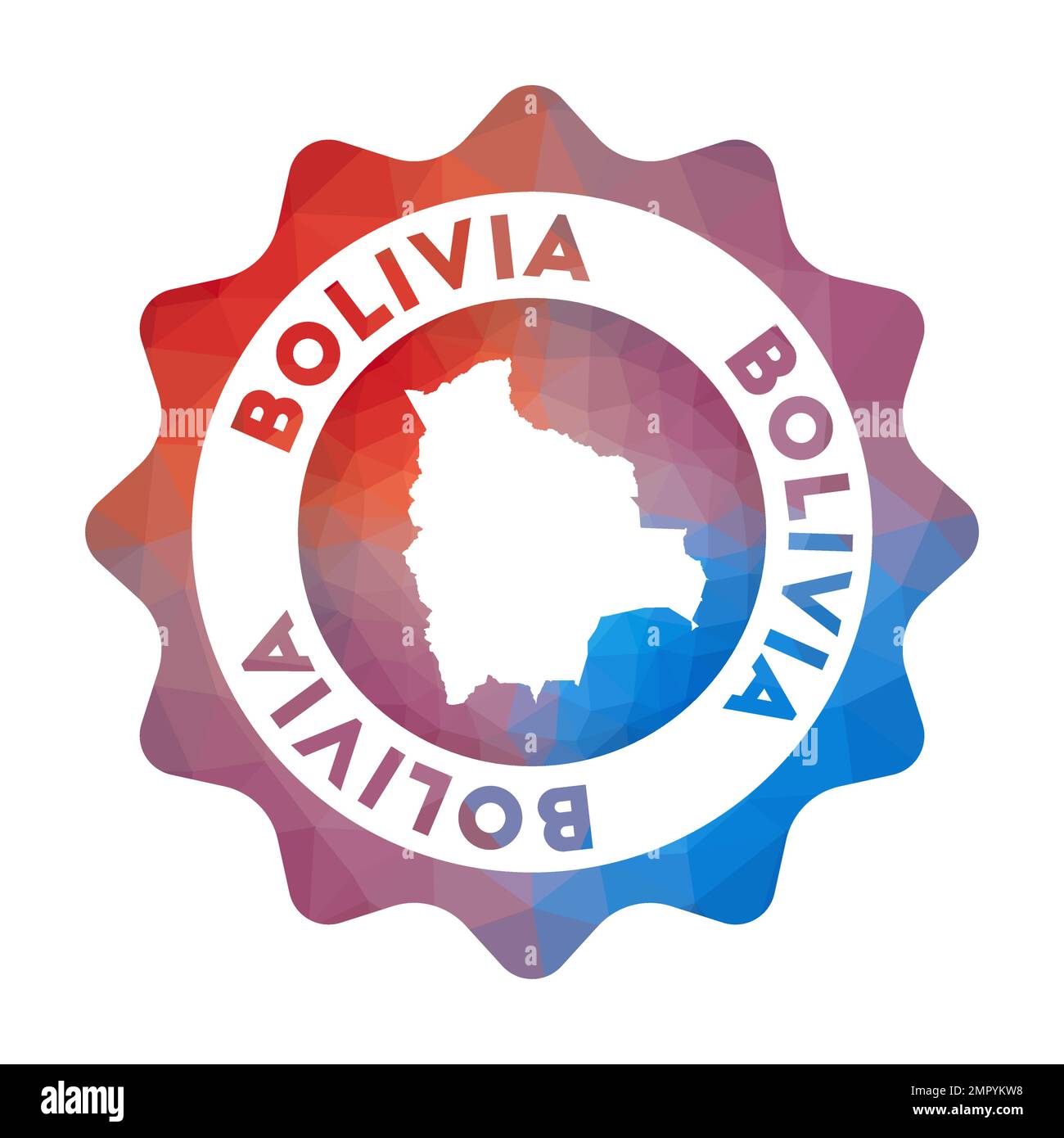 Bolivia low poly logo. Colorful gradient travel logo of the country in ...