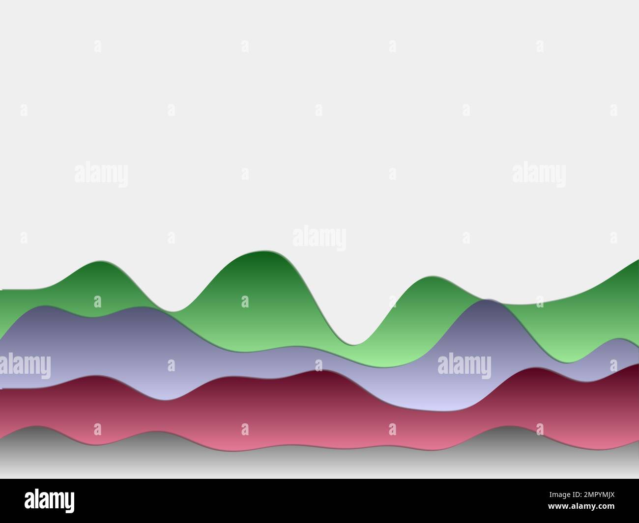 Abstract mountains background. Curved layers in contrasting colors ...