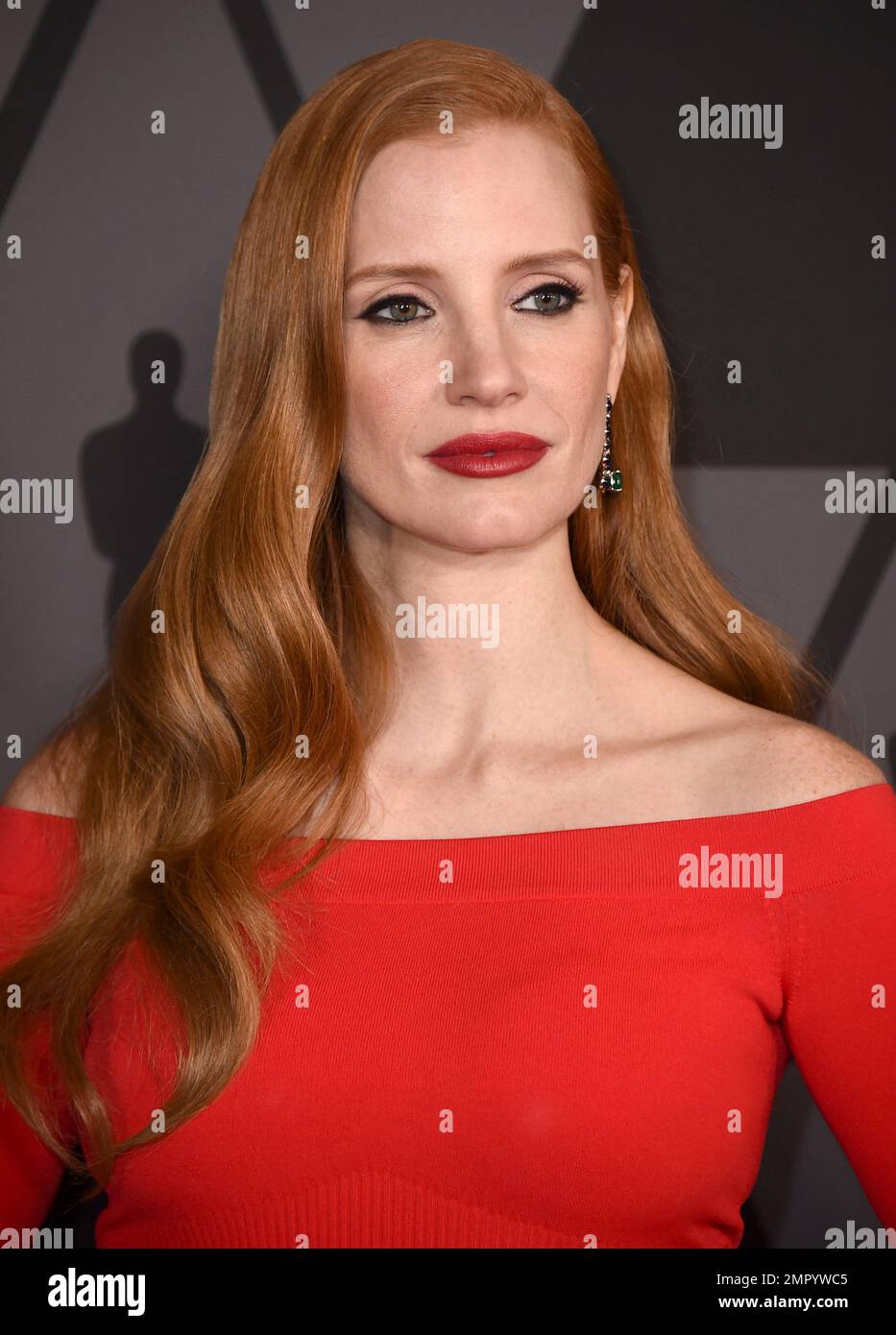 Jessica Chastain arrives at the 9th annual Governors Awards at the ...